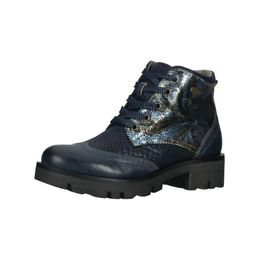 Schn&uuml;rstiefelette Laura Vita "Laura Vita Stiefelette Leder/Textil", Damen, Gr. 36, blau, Leder, Textil, Schuhe Schn&uuml;rstiefelette