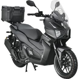 Motorroller Alpha Motors "ADV X-treme 125 ccm EURO 5+ (mit/ohne Topcase)", schwarz (schwarz, schwarz), Motorroller, mit Topcase, 90 km/h, B:75cm H:130cm L:197cm