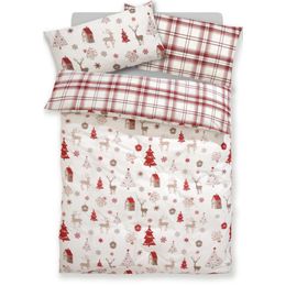 Bettw&auml;sche OTTO HOME "Mikkel", rot, B/L: 135cm x 200cm, 1 Stk., 1 Stk., Linon, B/L: 40cm x 80cm, 2, Linon, Obermaterial: 100% Baumwolle, Bettw&auml;sche, Bettw&auml;sche, Bettw&auml;sche ab Gr. 135x200 cm,100% Baumwolle, Weihnachten