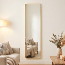 Spiegel OTTO HOME "Standspiegel Addrik, wahlweise in 2 Gr&ouml;&szlig;en 150x40cm oder 160x50cm", goldfarben, B:40cm H:150cm T:2,7cm, Glas, Spiegel, Ganzk&ouml;rperspiegel mit Sicherheitsglas, in verschiedenen Farben