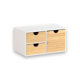 Organizer Kesper "K&uuml;chenregal, Aufbewahrungsbox, FSC-zertifiziert", wei&szlig;, B:27cm H:14cm T:16cm, Bambus, Aufbewahrungsboxen, Mini-Kommode mit 3 Schubladen