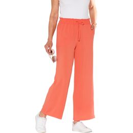 Damen Schlupfhose in Leinen-Optik, weit geschnitten koralle, Gr&ouml;&szlig;e 42