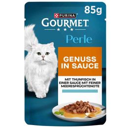 Gourmet Perle Genuss in Sauce mit Thunfisch Katzen-Nassfutter ohne k&uuml;nstliche Farb- , Konservierungs- und Aromastoffe 26x85g