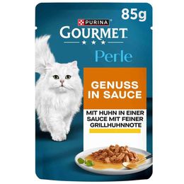 Gourmet Perle Genuss in Sauce mit Huhn Katzen-Nassfutter ohne k&uuml;nstliche Farbstoffe 26x85g