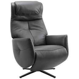Xora Massagesessel, Schwarz, Dunkelgrau, Metall, Textil, Leder, Echtleder, Rindleder, 77x113x86 cm, Relaxfunktion, Liegefunktion, Netzbetrieb, Massagefunktion, Wohnzimmer, Sessel, Massagesessel