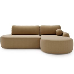 ECKSOFA Aurio O Boucl&eacute;-Stoff Hellbraun Rechts