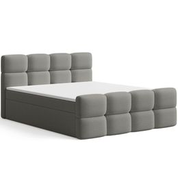 BOXBETT Rivon 180x200 Boucl&eacute;-Stoff Grau