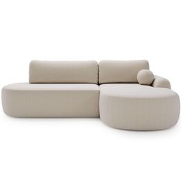 ECKSOFA Aurio O Boucl&eacute;-Stoff Creme Rechts
