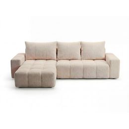 ECKSOFA Bresso Boucl&eacute;-Stoff Beige