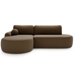 ECKSOFA Aurio O Boucl&eacute;-Stoff Braun Links