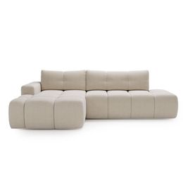 ECKSOFA Montero Boucl&eacute;-Stoff Creme Rechts