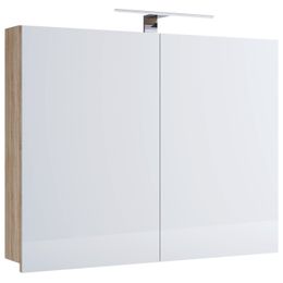 Spiegelschrank Badinos Sonoma Eiche mit LED