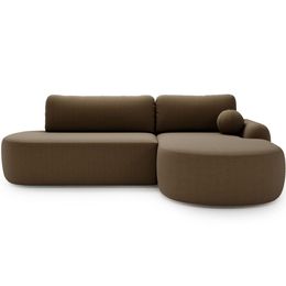 ECKSOFA Aurio O Boucl&eacute;-Stoff Braun Rechts