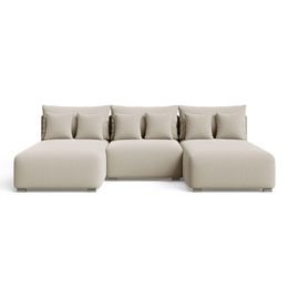 ECKSOFA Ronni U Boucl&eacute;-Stoff Beige