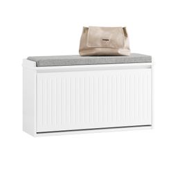 sobuy SCHUHBANK mit Sitzfl&auml;che, Wei&szlig; 80x26x45 cm