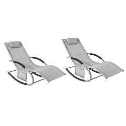 sobuy SONNENLIEGE 2 Personen, Gartenliege bis 150kg, Hellgrau