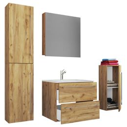 Badezimmer Badinos Honig Eiche 5-tlg