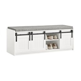 sobuy SCHUHBANK mit Sitzfl&auml;che 120x45x35cm Wei&szlig;