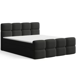BOXBETT Rivon 160x200 Boucl&eacute;-Stoff Schwarz
