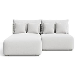 ECKSOFA Ronni Boucl&eacute;-Stoff Wei&szlig; Links