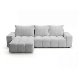 ECKSOFA Bresso Boucl&eacute;-Stoff Hellgrau
