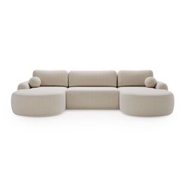 ECKSOFA Aurio U Boucl&eacute;-Stoff Creme