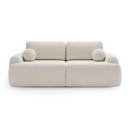 SOFA 260/106/81 Aurio Boucl&eacute;-Stoff Creme