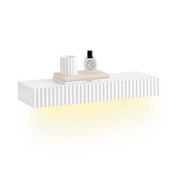 sobuy SCHWEBEREGAL mit Schublade Wei&szlig;, 60&times;20&times;8 cm