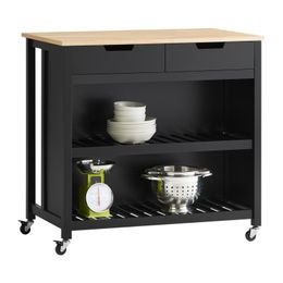 sobuy K&Uuml;CHENINSEL rollbar Schwarz