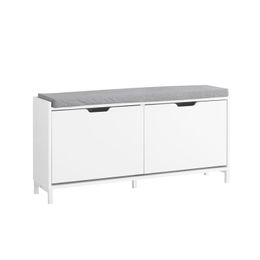 sobuy SCHUHSCHRANK mit Sitzfl&auml;che, Wei&szlig;, 105x52x24cm