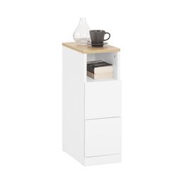 sobuy NACHTTISCH mit 2 Schubladen, Schmal, Wei&szlig;, 20x60x35cm
