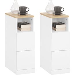 sobuy NACHTTISCH mit 2 Schubladen und offenen Fach FBT149