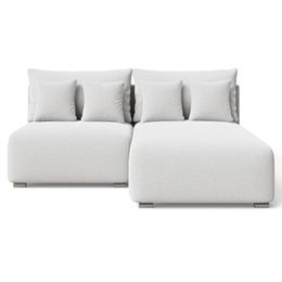 ECKSOFA Ronni Boucl&eacute;-Stoff Wei&szlig; Rechts