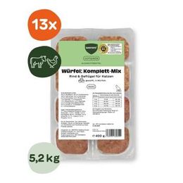 BARFER's BARFER'S W&uuml;rfel: Komplett-Mix Rind & Gefl&uuml;gel f&uuml;r Katzen 25x400 g
