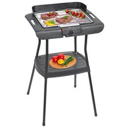 Clatronic BQS 3842 Standgrill (2 in 1 Stand- und Tischgrill, 2000 W, stufenlos regelbarer Thermostat, 36 x 25 cm Grillfl&auml;che, verchromter Grillrost)