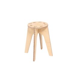 LITUA Runder Hocker - tabi aus Holz