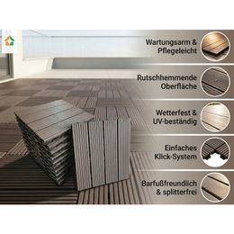 WPC Terrassenfliesen MAURICE 30x30 cm, 11pcs/ctn - Kaffeebraun