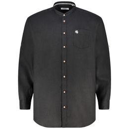 Herren Gro&szlig;e Gr&ouml;&szlig;en | Pfundskerl Trachtenhemd aus Leinen Farbe schwarz Gr&ouml;&szlig;e: 4XL