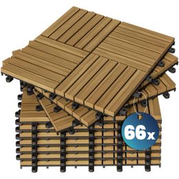 Casaria Holzfliese Akazie Quattro Mosaik 66er-Set 30x30cm