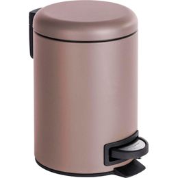 Kosmetikeimer Wenko "Leman", grau (taupe), B:17cm H:25cm T:22,5cm, Stahl, M&uuml;lleimer, Kosmetikeimer, 3 Liter, BxTxH: 17x25x22,5 cm