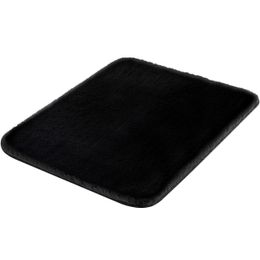 Badematte Kleine Wolke "Cony, Badvorleger, Badezimmer Teppich", schwarz, H:25mm, Polyester, Badematten, Badematte, Badteppich, Fell-Optik, Uni Farben, besonders weich & kuschelig