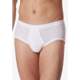 Slip Schiesser "Original Classics", Herren, Gr. 8, wei&szlig; (100, wei&szlig;), Feinripp, Obermaterial: 100% Baumwolle, unifarben, k&ouml;rpernah, Unterhosen Slip, mit Eingriff, Feinripp, ohne st&ouml;rende Seitenn&auml;hte