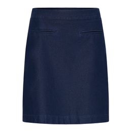 Midirock Ichi "Casual IHKATE", Damen, Gr. XXL, blau (dunkelblau), Obermaterial: 73% Baumwolle CO. 17% Polyester PES. 10% Elasthan EL., R&ouml;cke