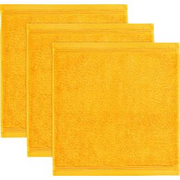 M&ouml;ve Seiftuch M&Ouml;VE "Superwuschel", gold, B:30cm L:30cm, Baumwolle, Waschlappen, Seiftuch Set mit Bord&uuml;re, 100% Premium Cotton Baumwolle, weich