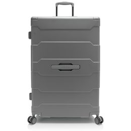 Hartschalen-Trolley Heys "ReNew, verschiedene Gr&ouml;&szlig;en und Farben", Gr. B/H/T: 49,8cm x 76,6cm x 30,4cm 125 l, grau (charcoal), Kunststoff, clean, matt, Basic, Koffer, herausnehmbares Innenfutter Volumenerweiterung 5 Jahre Garantie