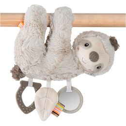 babyFEHN Greifspielzeug FEHN "Lazy, Crazy & Pink, Activity-Faultier", grau (grau, beige), Greifspielzeug, KinderB:22cm H:6,5cm L:24cm, Nicki, Pl&uuml;sch, Softvelour, B:22cm H:6,5cm L:24cm