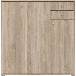 Kommode FORTE "Tempra, Kommode, 3 T&uuml;ren, 2 Schubk&auml;sten, viel Stauraum", braun (sonoma eiche), B:108,8cm H:111,1cm T:34,8cm, Sideboards, Kommode, Breite 108,8 cm