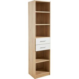 Regal wimex "Joker", wei&szlig; (eichefarben san remo, wei&szlig;), B:47cm H:198cm T:38cm, Regale, Regal, hohes B&uuml;cherregal mit 2 Schubladen