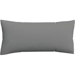 Kissenbezug Schlafgut "Premium Kissenbezug Woven Satin (1 St)", grau (grau mid), B:40cm L:80cm, Mako-Satin, Obermaterial: 100% Baumwolle, Kissenbez&uuml;ge, Kissenbezug, Ton-in-Ton Rei&szlig;verschluss, Fadendichte von 300tc, Uni, OEKO Tex