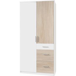 Kleiderschrank wimex "Joker", wei&szlig; (wei&szlig;, struktureichefarben hell), B:90cm H:199cm T:59cm, Schr&auml;nke, Kleiderschrank, wahlweise mit Spiegel